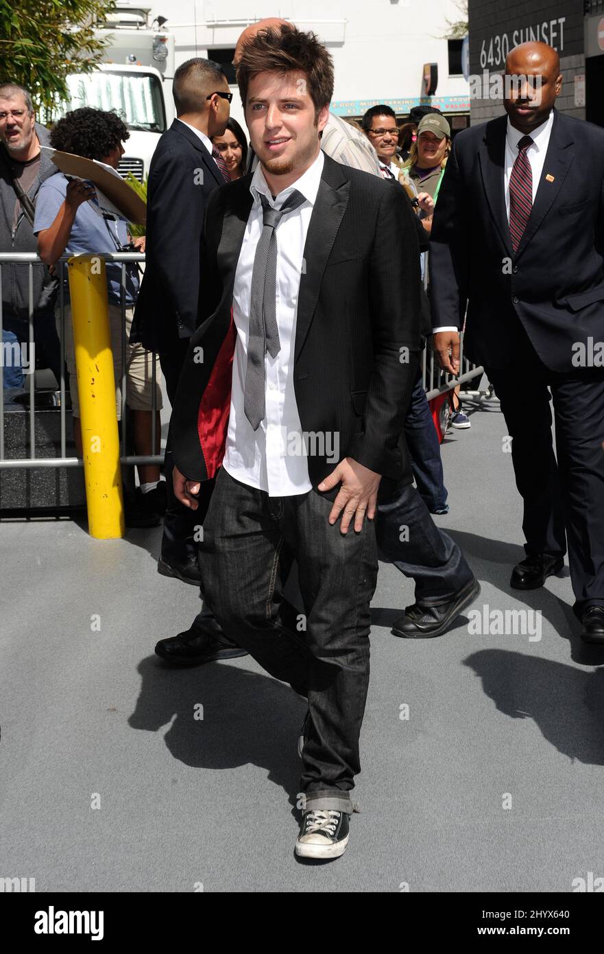 Lee Dewyze arriving at the CNN Building before appearing on Larry Kings ...