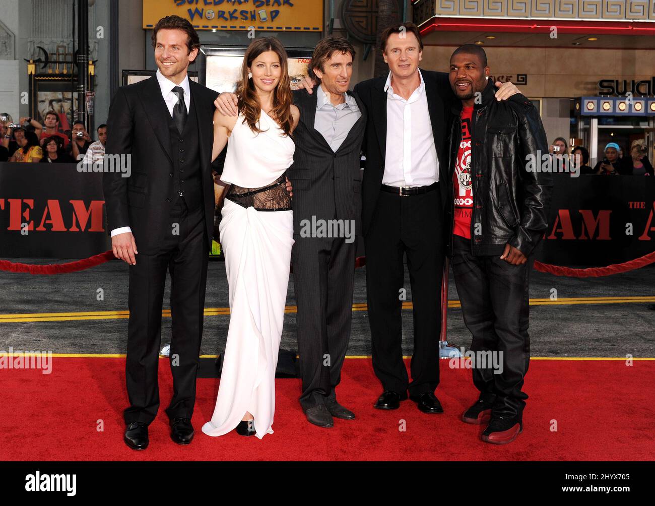 Bradley Cooper, Jessica Biel, Liam Neeson, Sharlto Copley, and Quinton ...