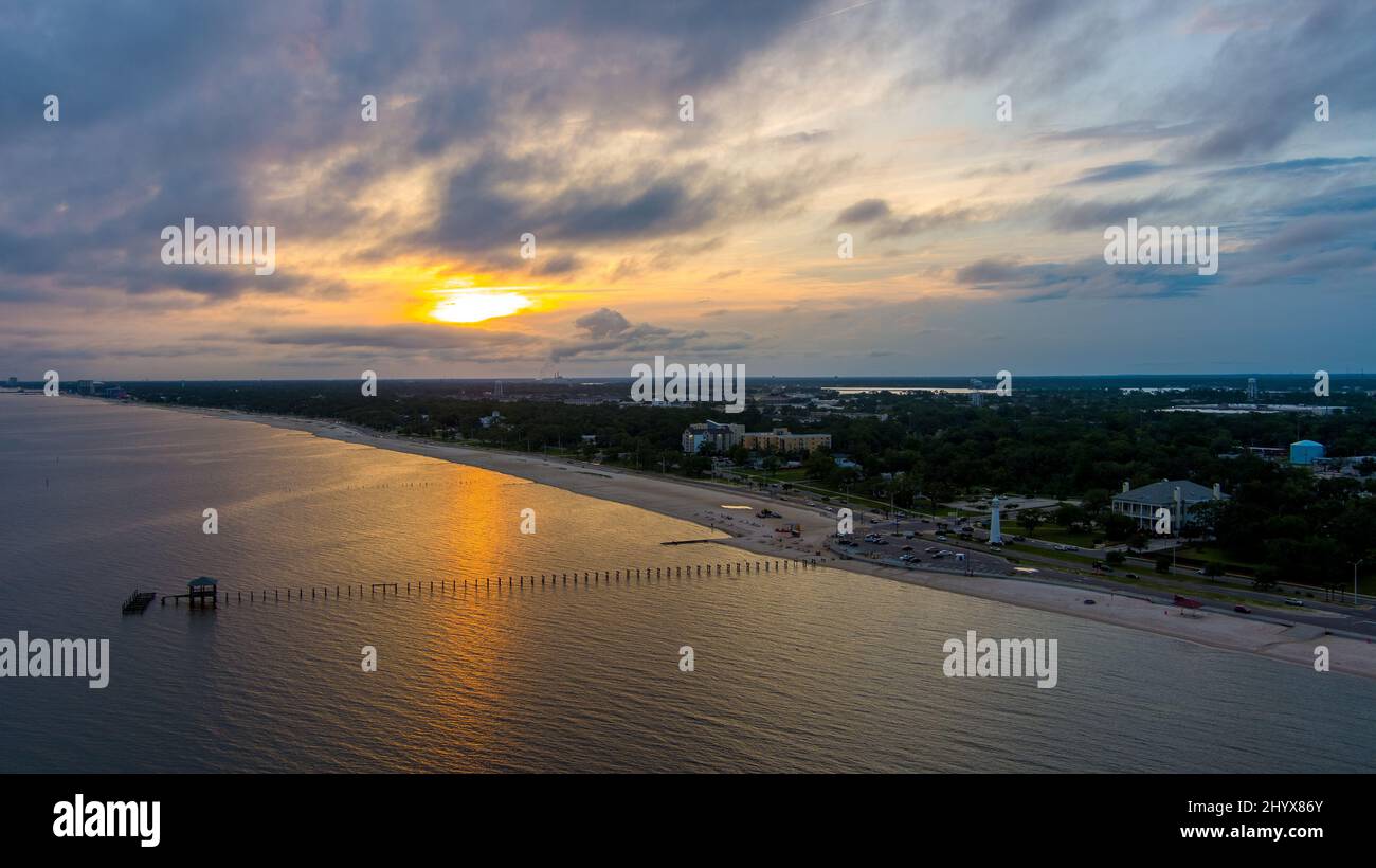 Biloxi, Mississippi beach at sunset Stock Photo - Alamy