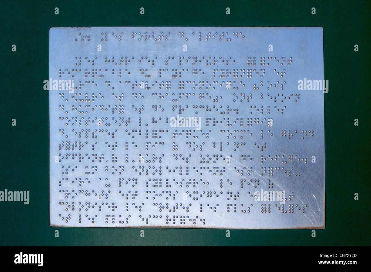 Braille writing on an outside panel Stock Photo - Alamy