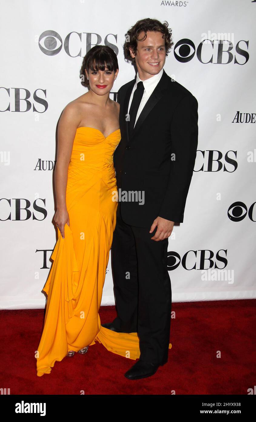 Lea Michele and Jonathan Groff diring the 64th Annual Tony Awards held ...