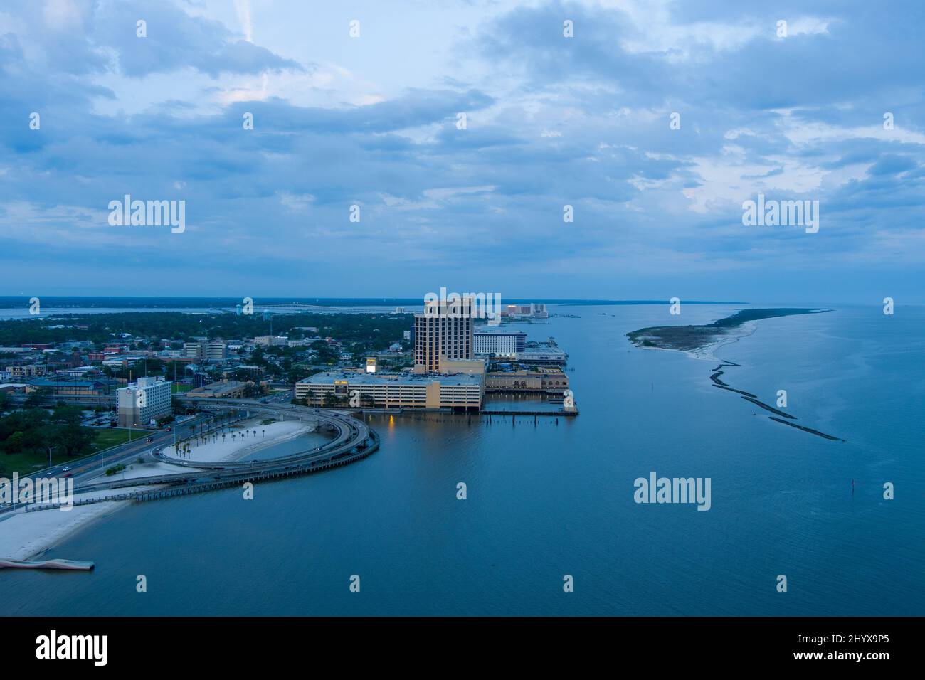 Biloxi, Mississippi beach at sunset Stock Photo - Alamy