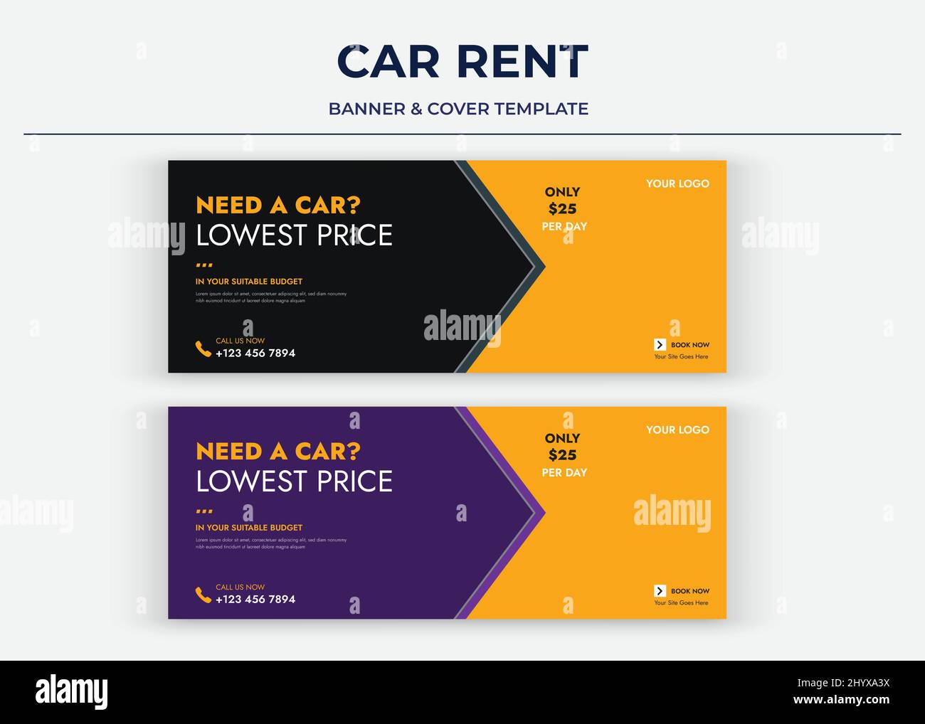 Car Sale Social media cover, banner, thumbnail, poster Stock Vector ...