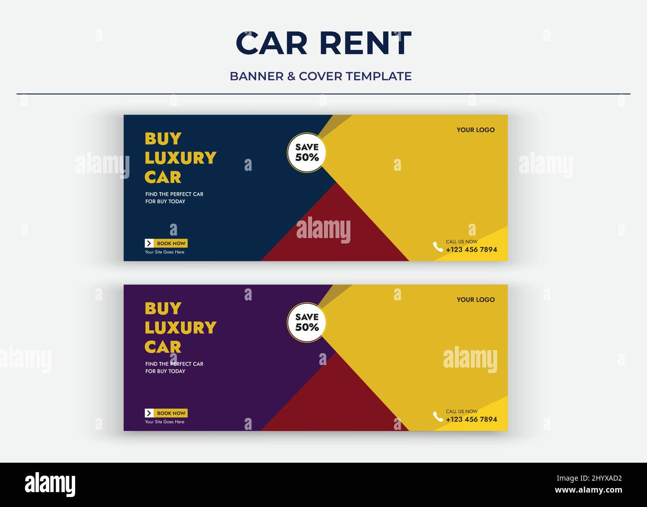 Car Sale Social media cover, banner, thumbnail, poster Stock Vector ...
