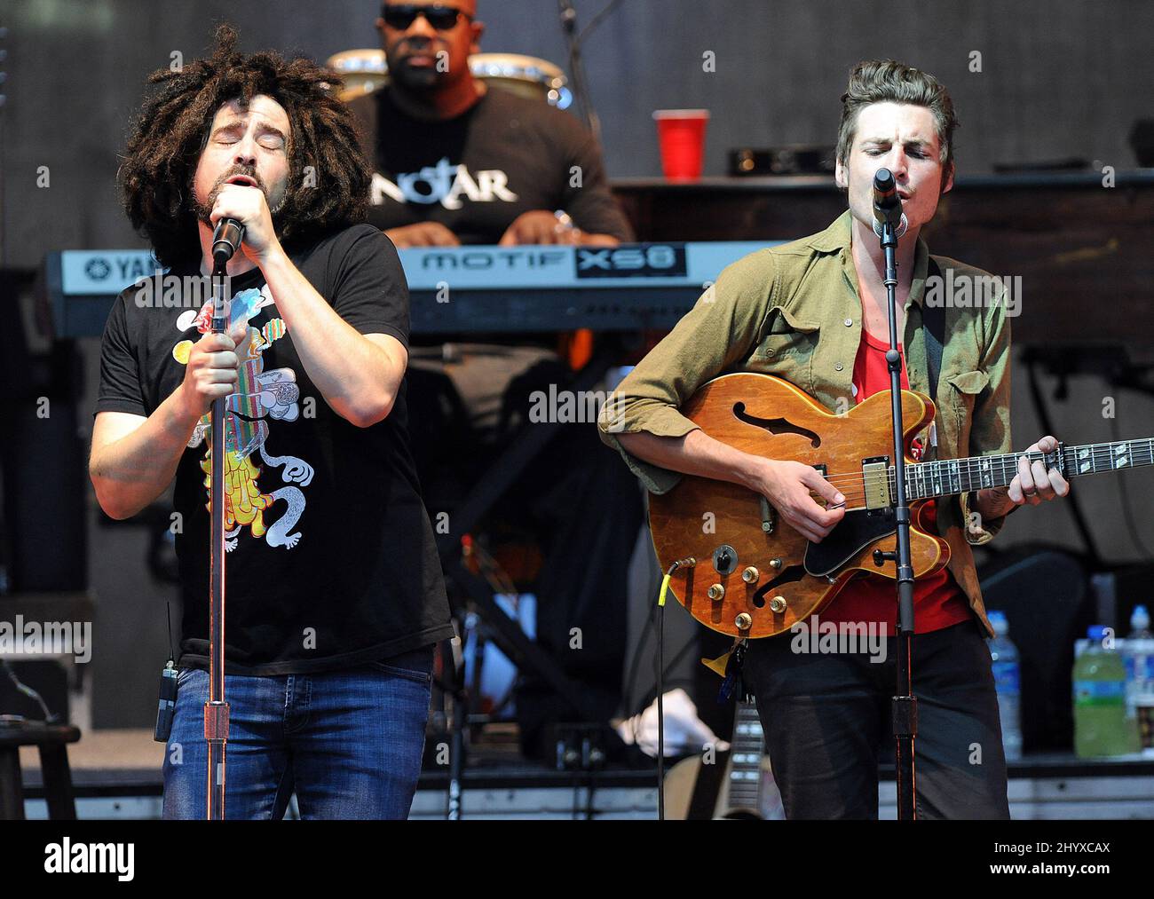 Adam Duritz and Dan Layus of The Counting Crows performs during The ...