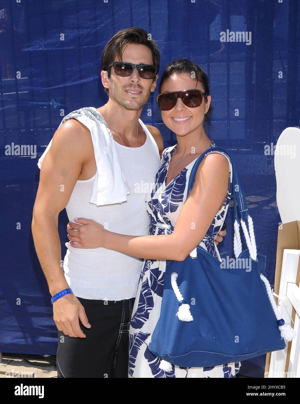 Brandon Beemer and Nadia Bjorlin attend the 'Spike For Hope' Celebrity ...