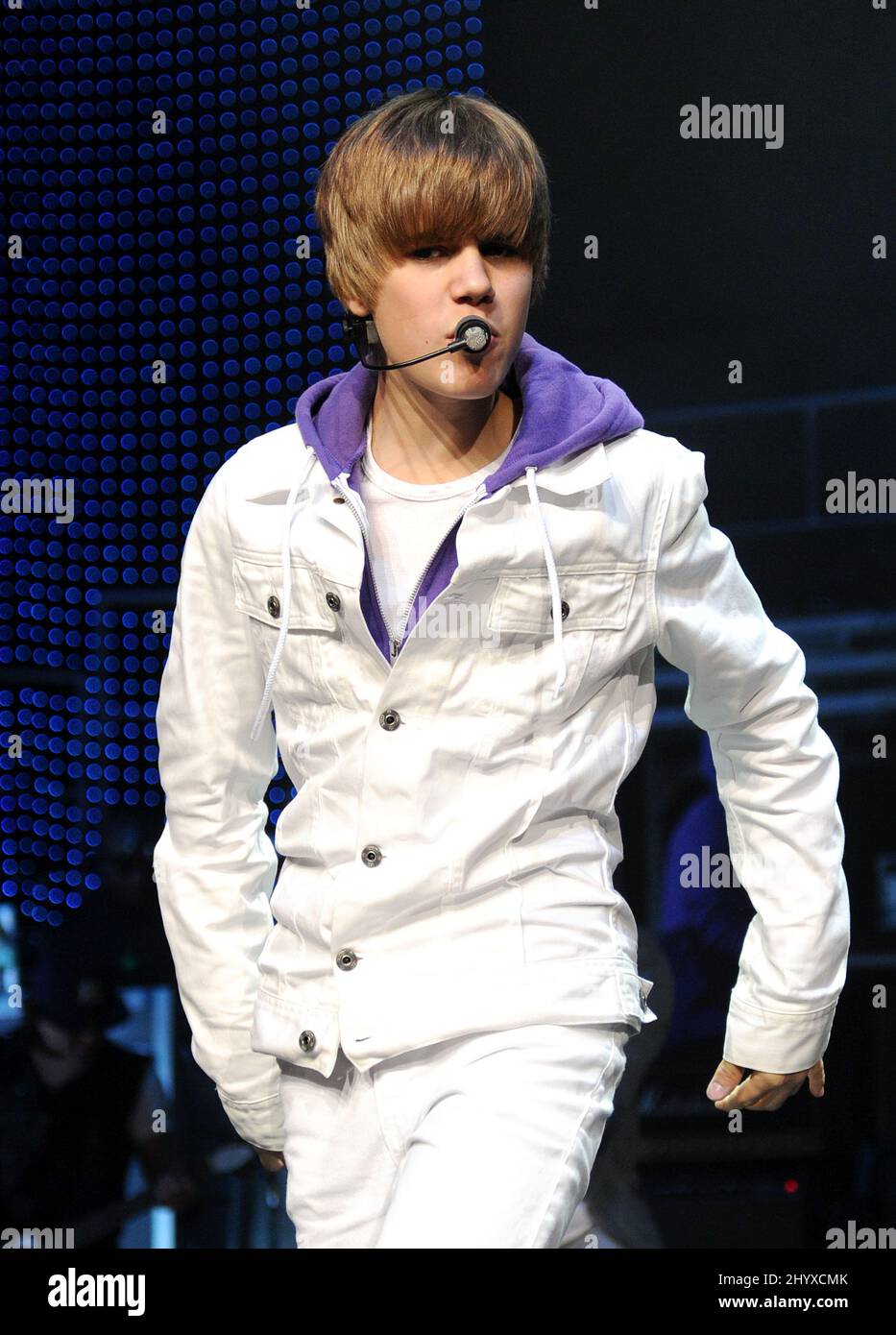 Justin Bieber in concert at the Nokia Theatre, Los Angeles Stock Photo ...