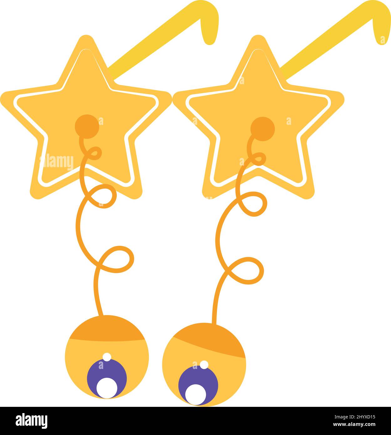 Isolated eyeglasses with star shape and hanging eyes Vector Stock ...