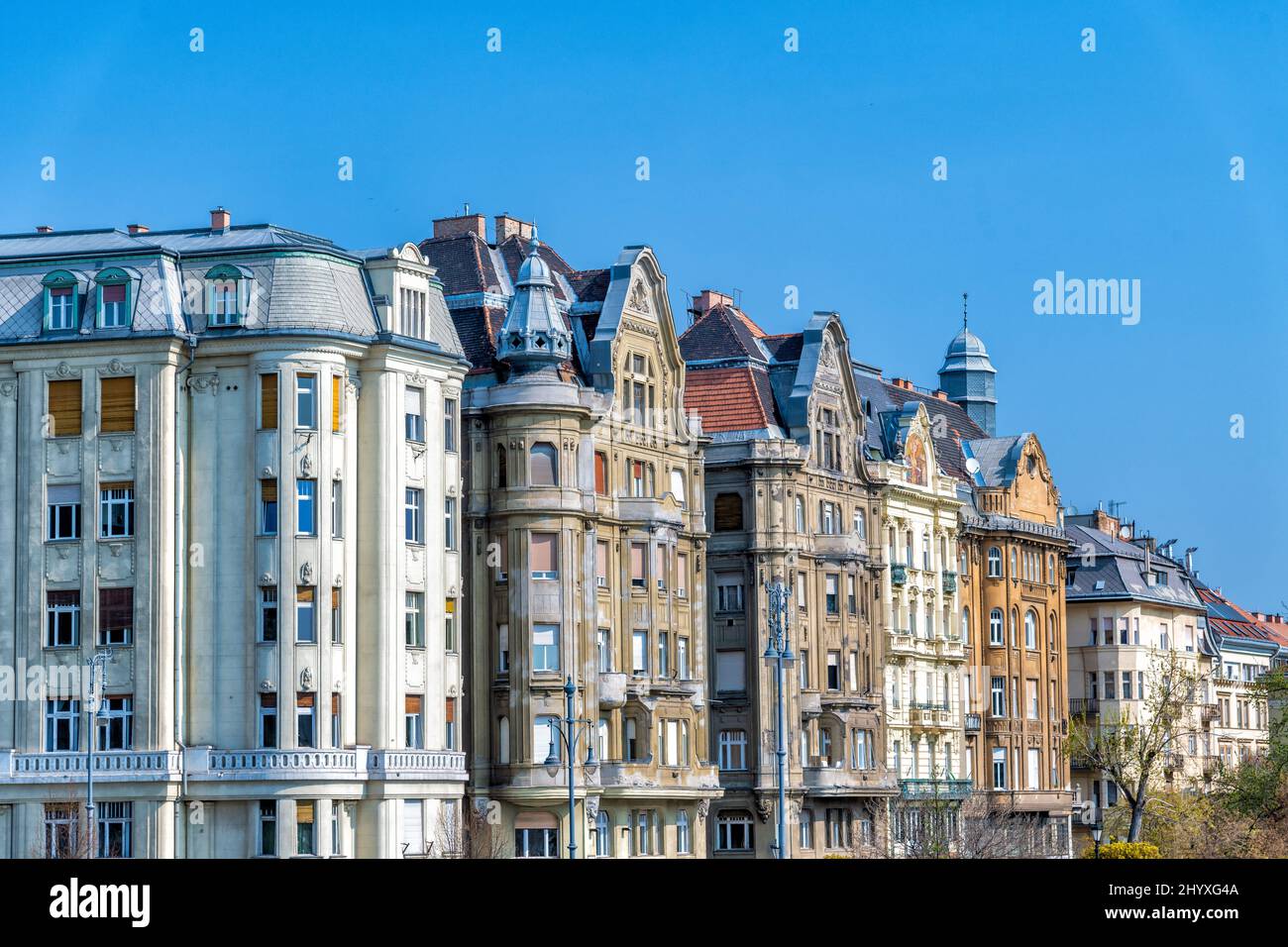 Colorful and ancient medieval buildings of Budapest, Hungary Stock ...
