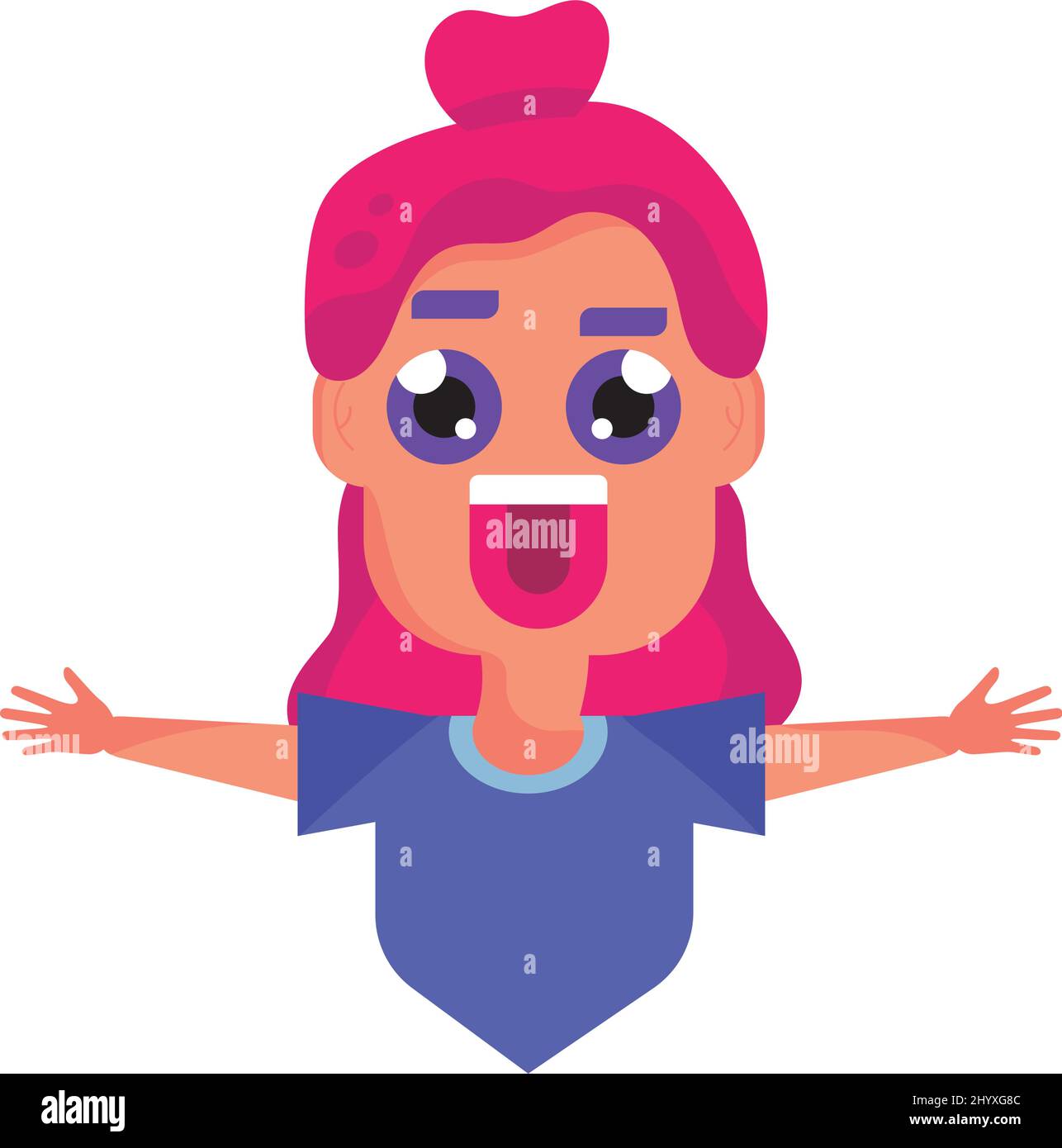 Isolated happy girl avatar cartoon Vector Stock Vector Image & Art - Alamy