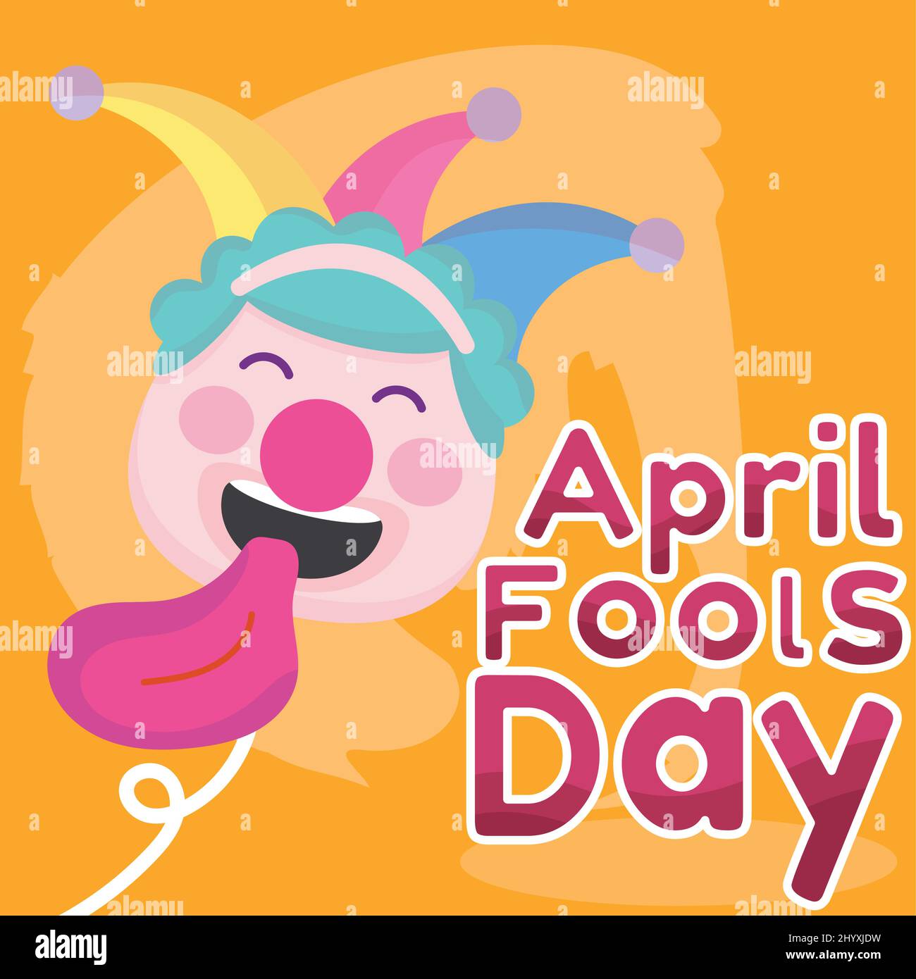 Isolated happy jester avatar with hat April fool day template Vector ...