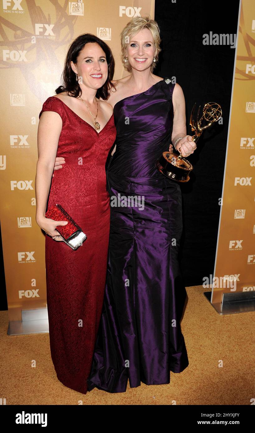 Jane Lynch and her wife at the FOX/FX Emmy Award after party held at ...