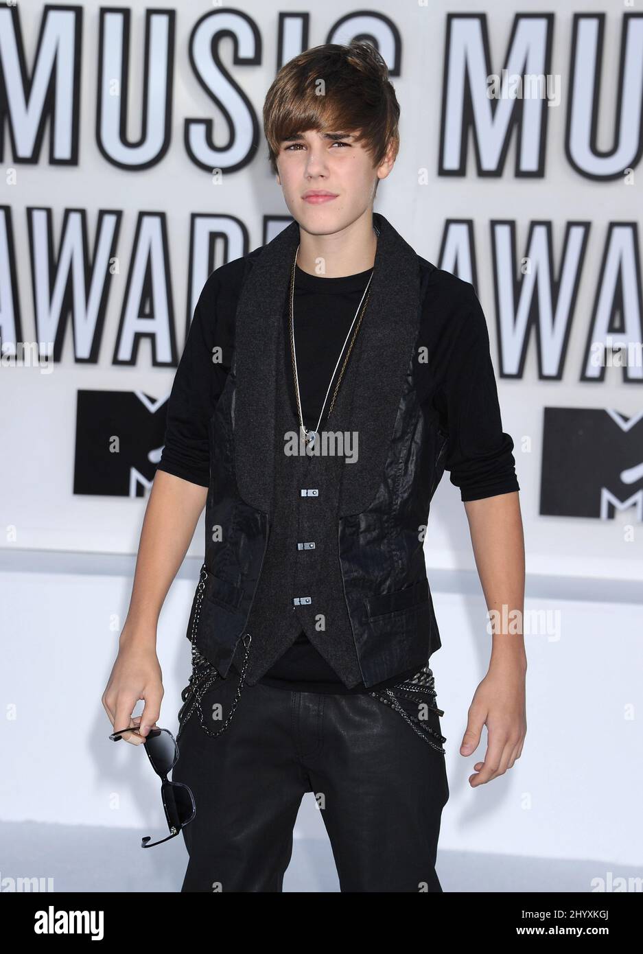 Justin Bieber arriving at the 2010 MTV Video Music Awards held at the ...