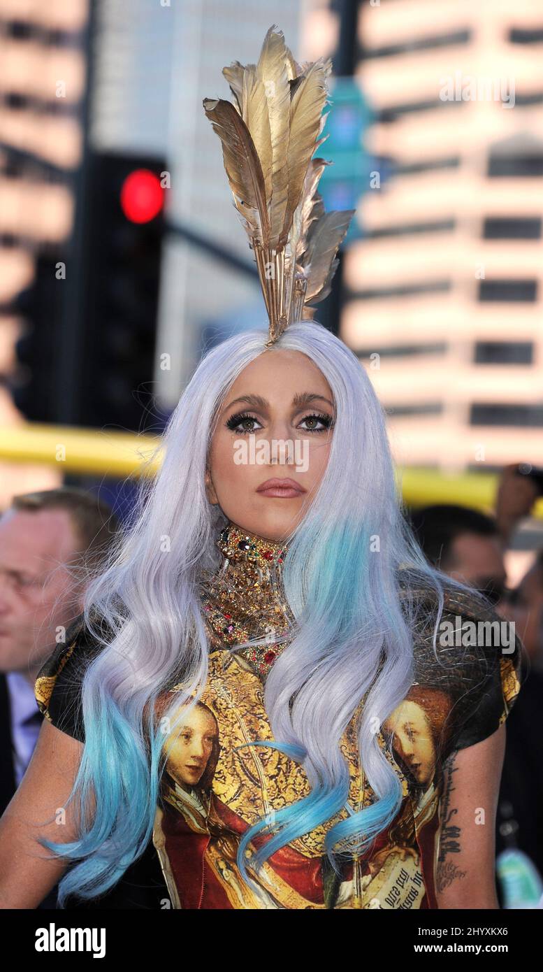 Lady Gaga at the 2010 MTV Video Music Awards held at the Nokia Theatre ...