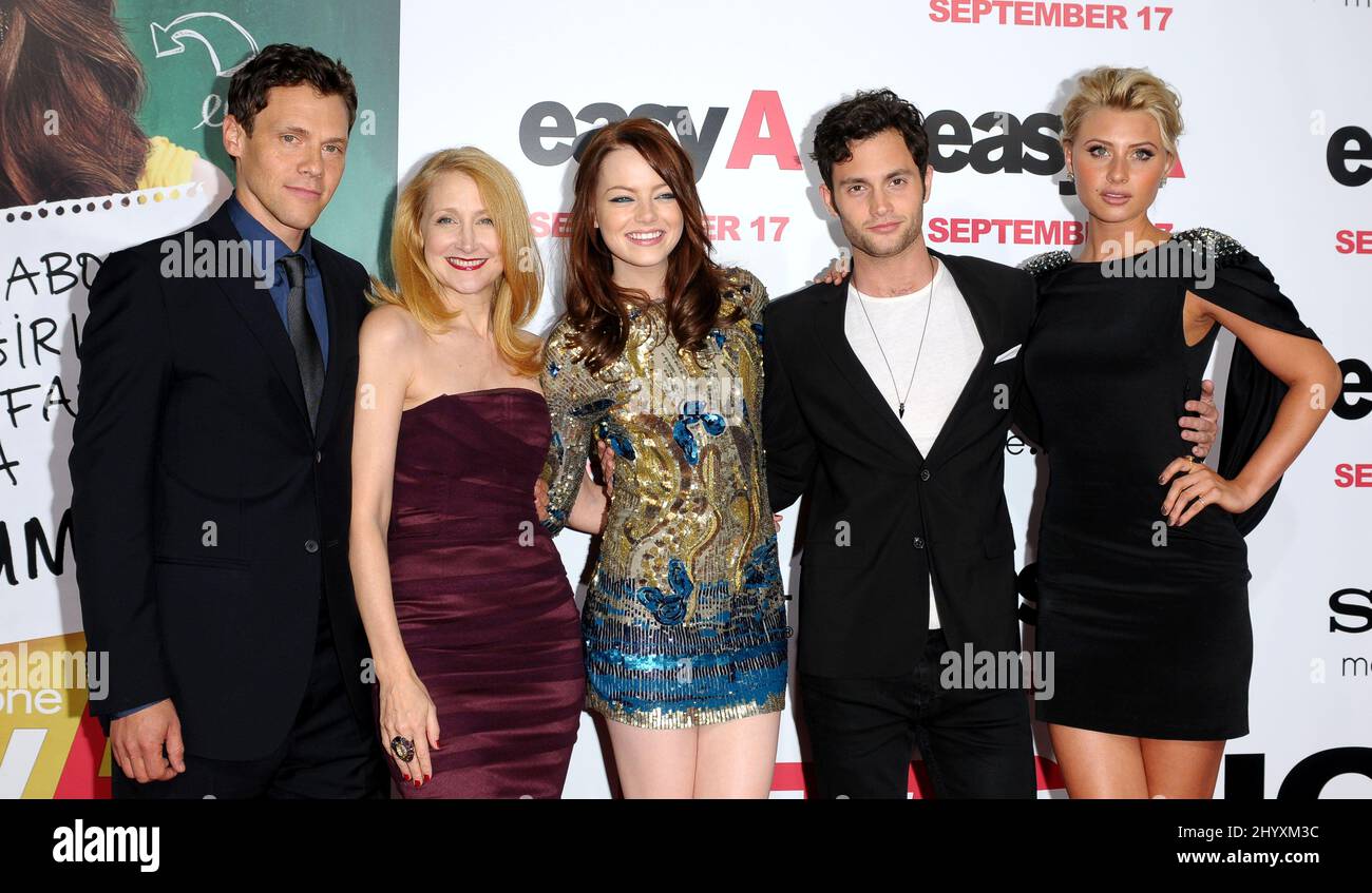 Patricia Clarkson, Emma Stone,Penn Badgley and Aly Michalka at the ...