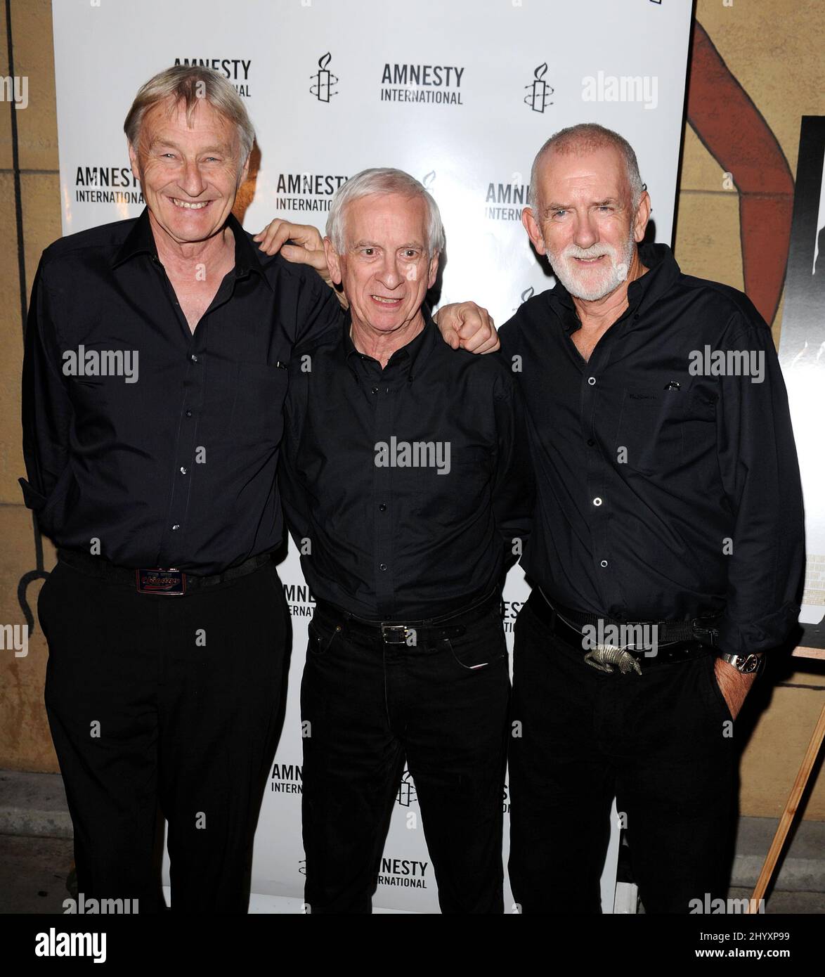 Len Garry, Colin Hanton and Rod Davis of the Quarrymen attend the ...