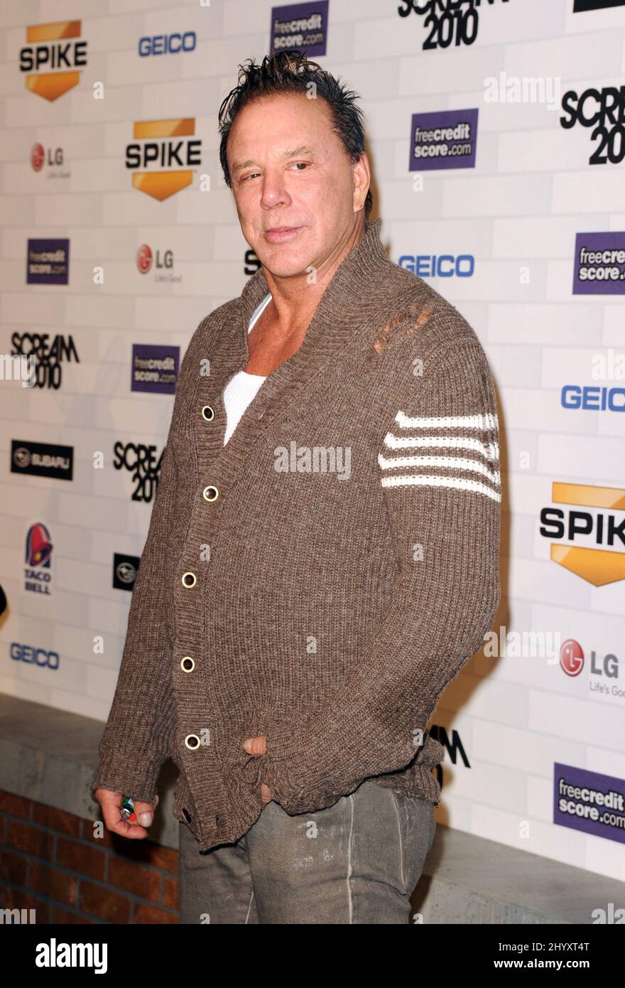 Mickey Rourke at Spike TV's "Scream 2010" held at the Greek Theatre in ...