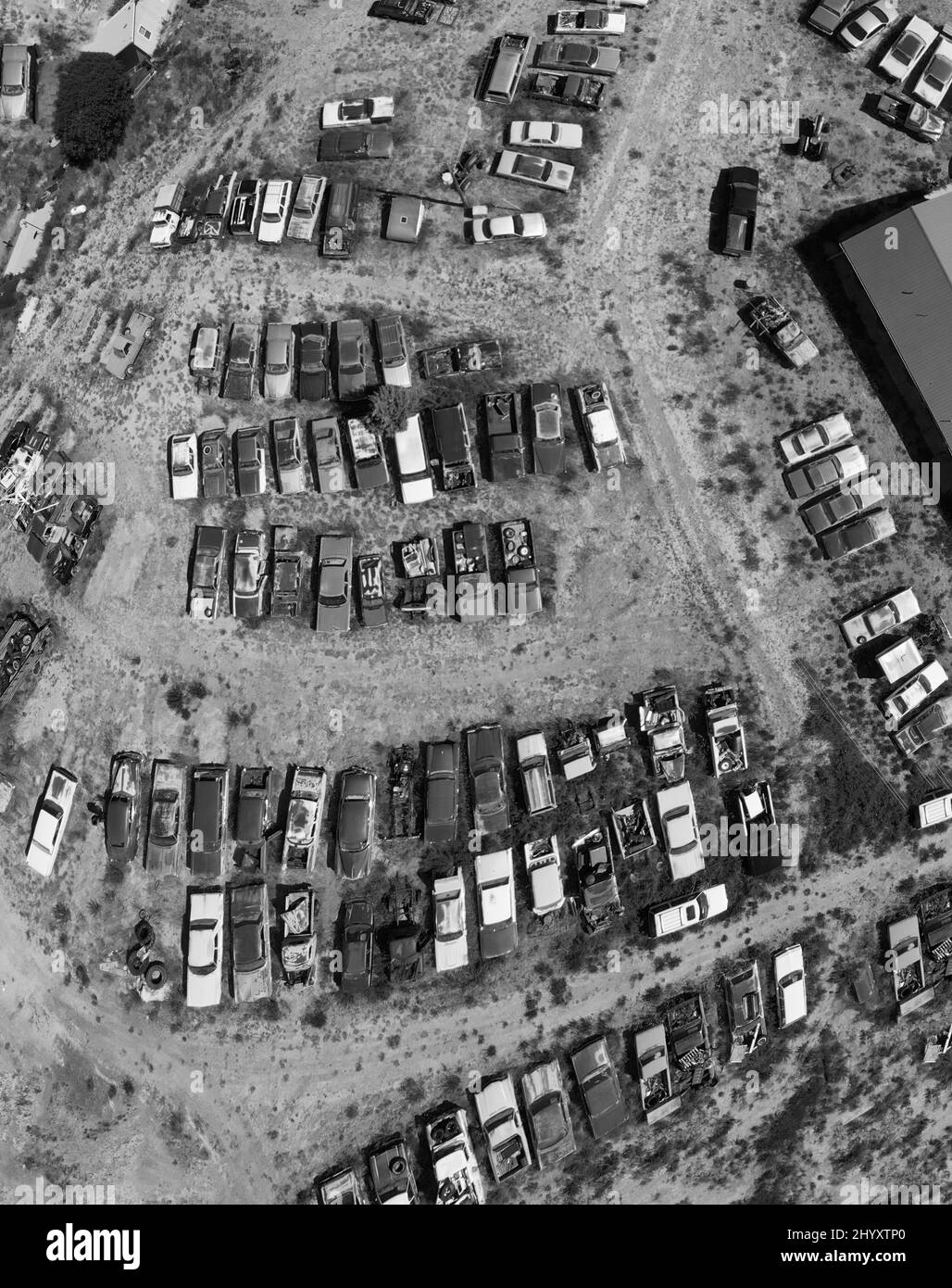 Aerial view above vintage car Black and White Stock Photos & Images - Alamy