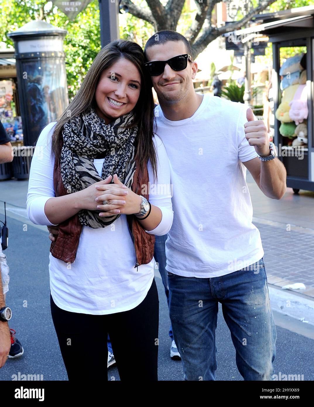 Bristol Palin and Mark Ballas on set with "Extra" held at the Grove ...