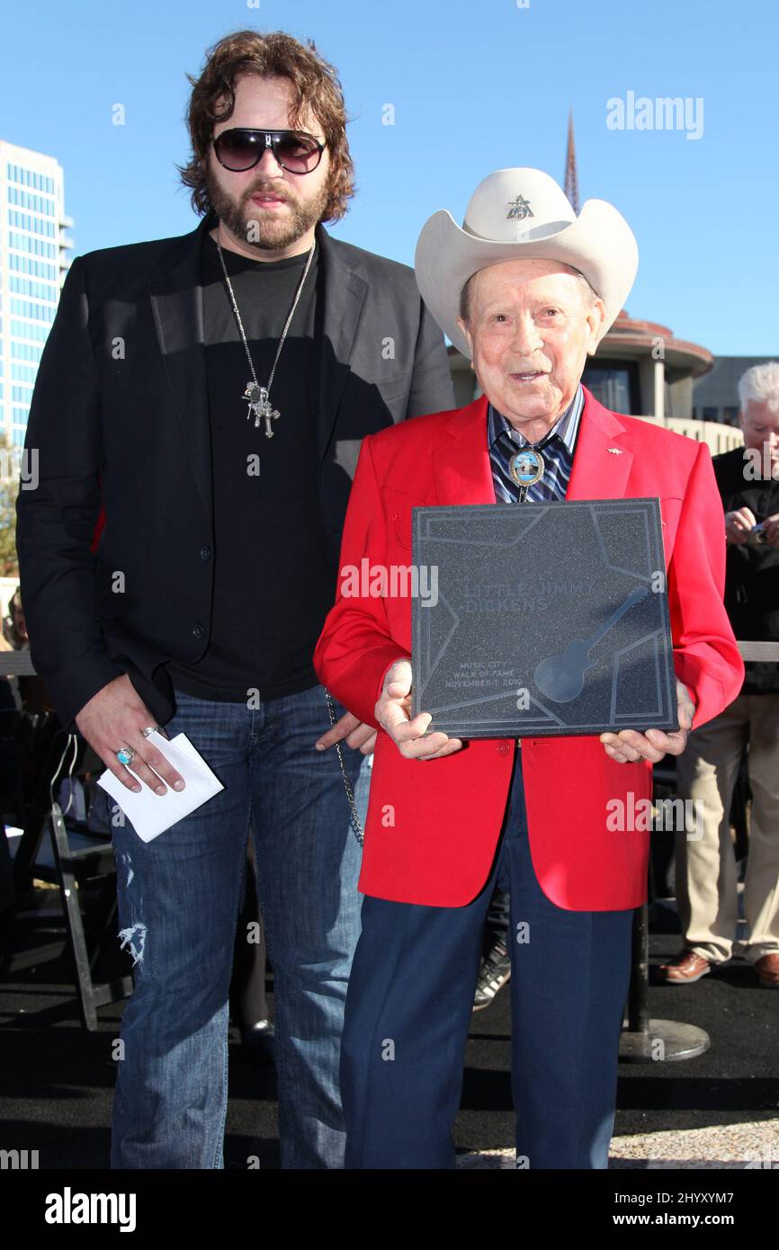 Randy Houser,Little Jimmy Dickens during their introduction ceremony to ...