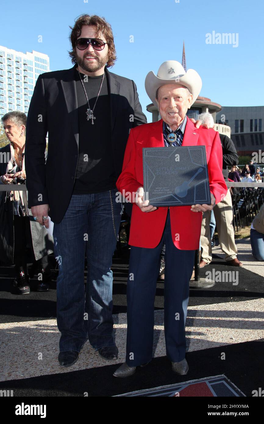 Randy Houser,Little Jimmy Dickens during their introduction ceremony to ...