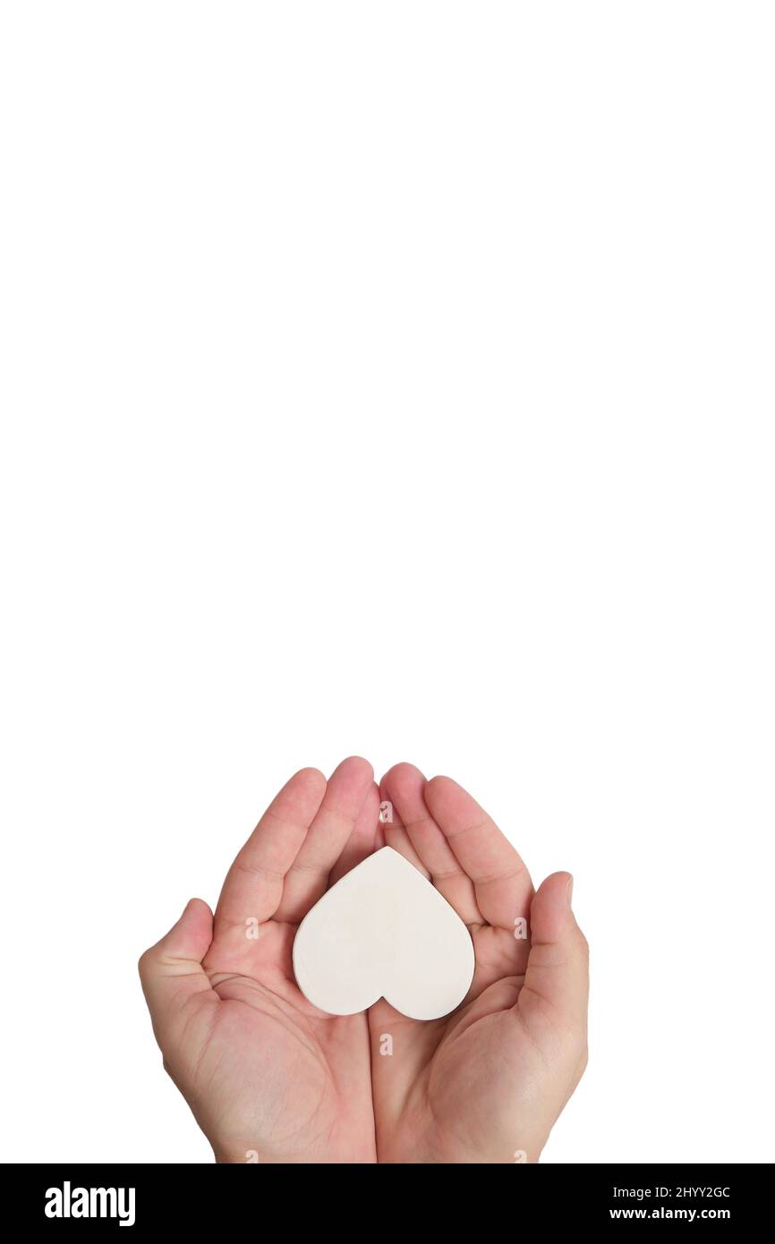 White heart in mans hi-res stock photography and images - Alamy