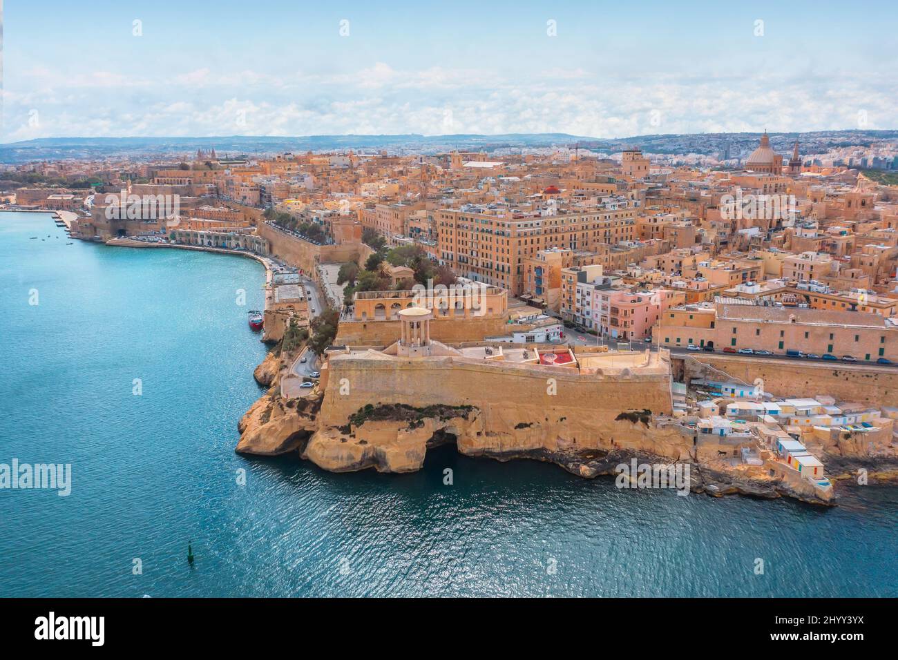 Aerial view of Valletta city- capital of Malta, bay Stock Photo - Alamy