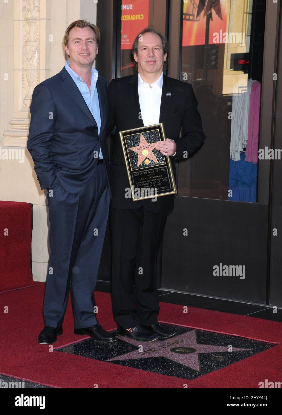 Christopher Nolan and Hans Zimmer attending the ceremony where Hans ...