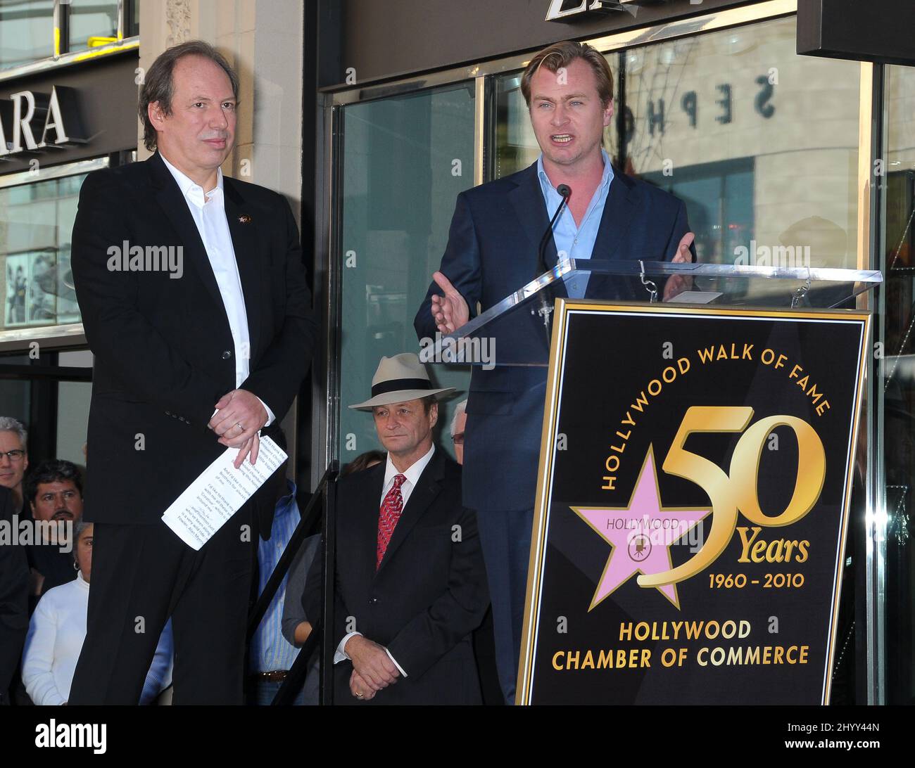 Hans Zimmer and Christopher Nolan attending the ceremony where Hans ...