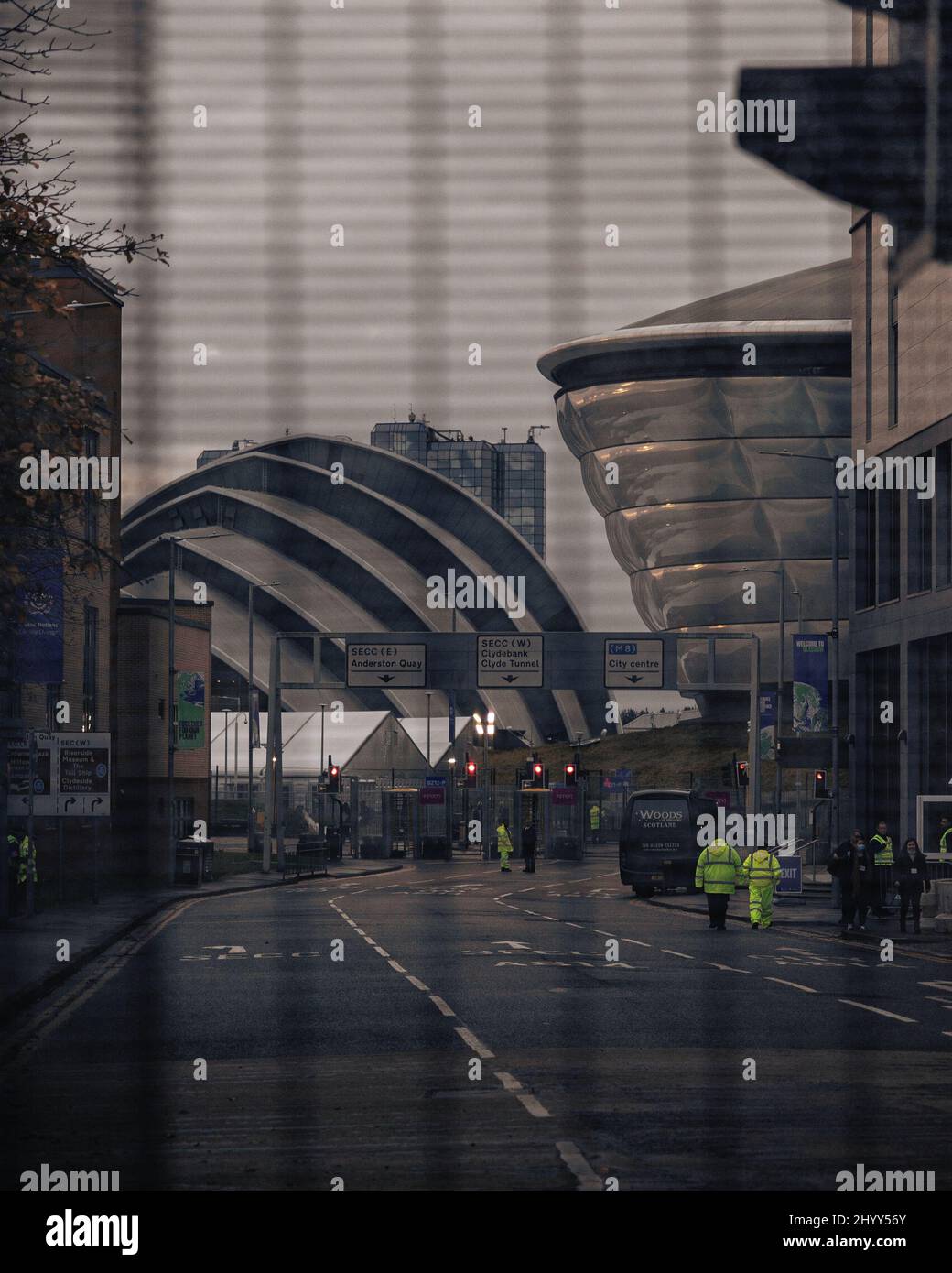 View of the Science Centre and sse hydro during cop26 Glasgow Stock ...