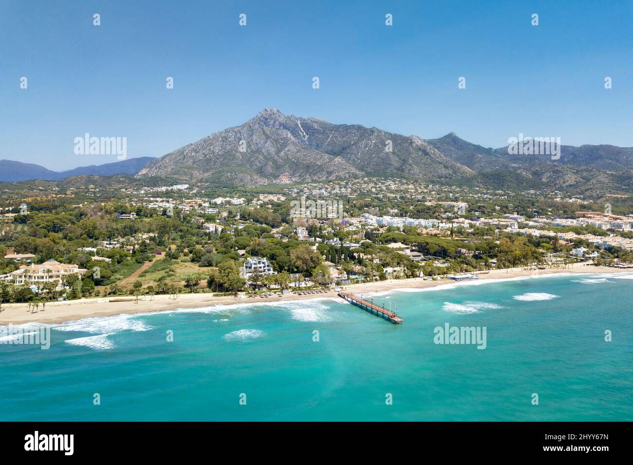 Beautiful and unique aerial perspective of luxury and exclusive area of ...