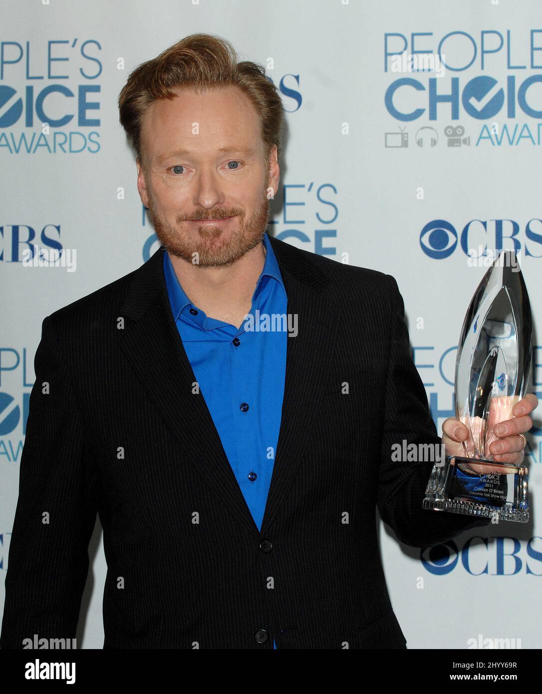 Conan O'Brien in the press room at the 2011 People's Choice Awards ...