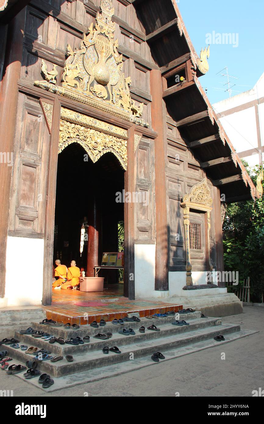 buddhist temple (wat phan tao) in chiang mai (thailand Stock Photo - Alamy