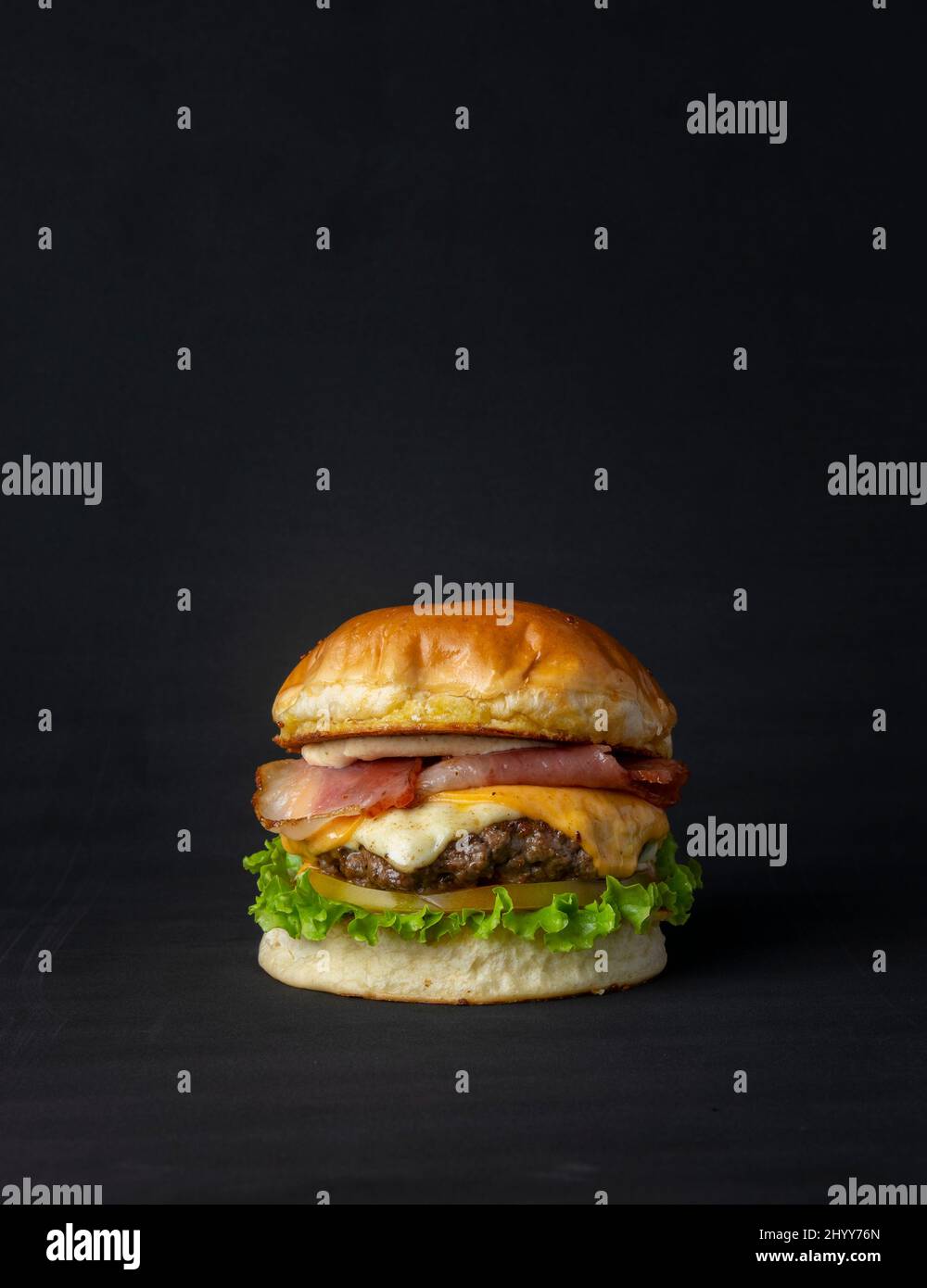 delicious burger ready to enjoy with family or friends Stock Photo - Alamy