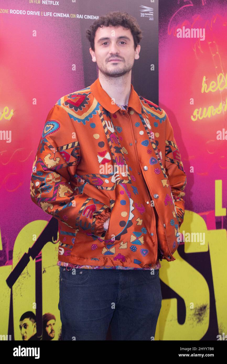 Italian rapper Carl Brave attends the premiere of the film "La Svolta ...