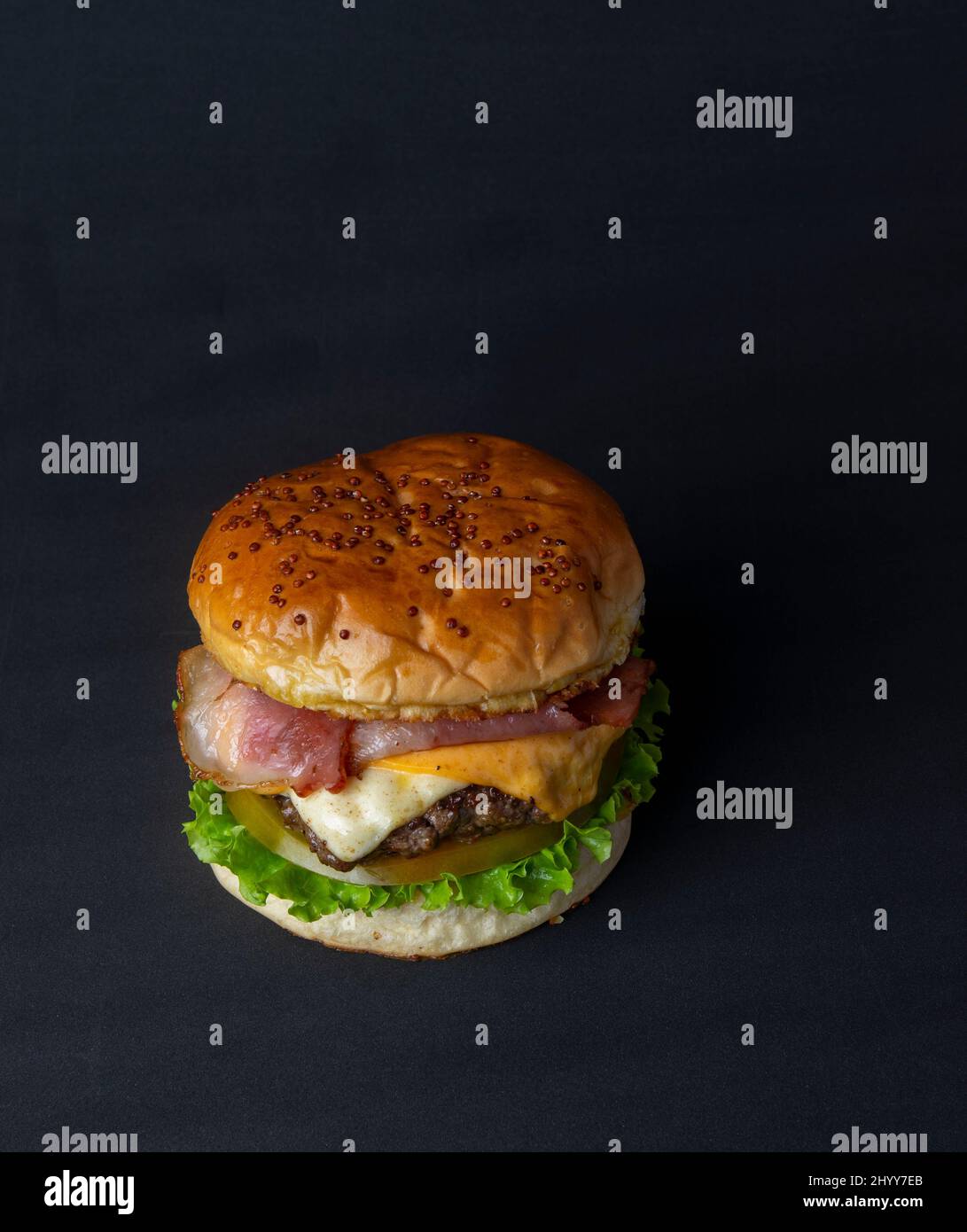 delicious burger ready to enjoy with family or friends Stock Photo - Alamy