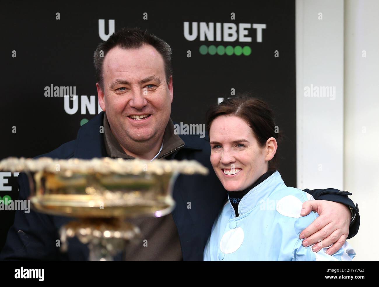 Horse owner Kenny Alexander celebrates with Rachael Blackmore after ...