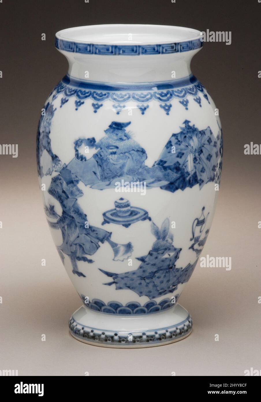 Baluster Vase with Zodiac-Animal Poetry Party. Japan, second half of ...