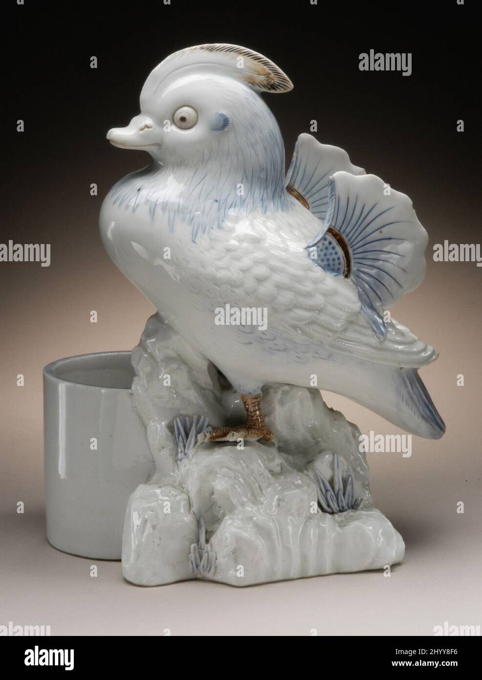 Brush Holder with Mandarin Duck on a Rookery. Japan, 19th century ...