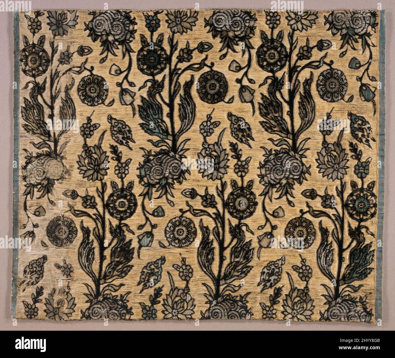 Textile Length with Design of Flowering Plants. Iran, 17th century ...