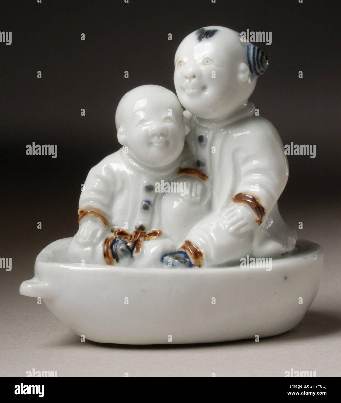 Rolling Toy in the Form of Two Chinese Boys in a Boat. Japan, late 19th ...