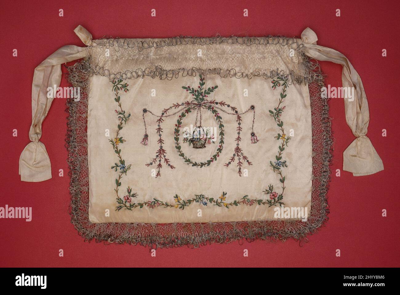 Circa 1799 costumes silk satin with silk thread embroidery hi-res stock ...