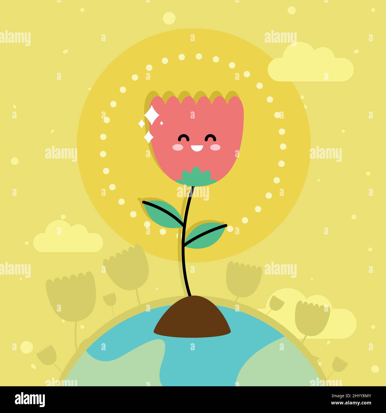rose character in eart planet character Stock Vector Image & Art - Alamy