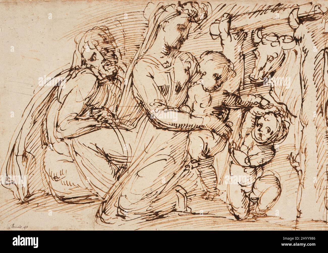The Holy Family with Saint John the Baptist. Baccio Bandinelli (Italy ...