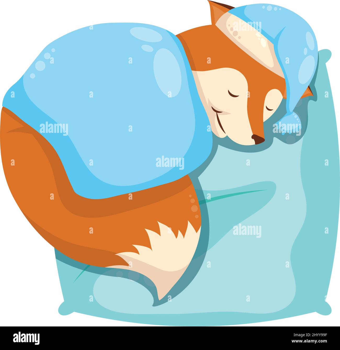 fox sleeping in pillow character Stock Vector Image & Art - Alamy