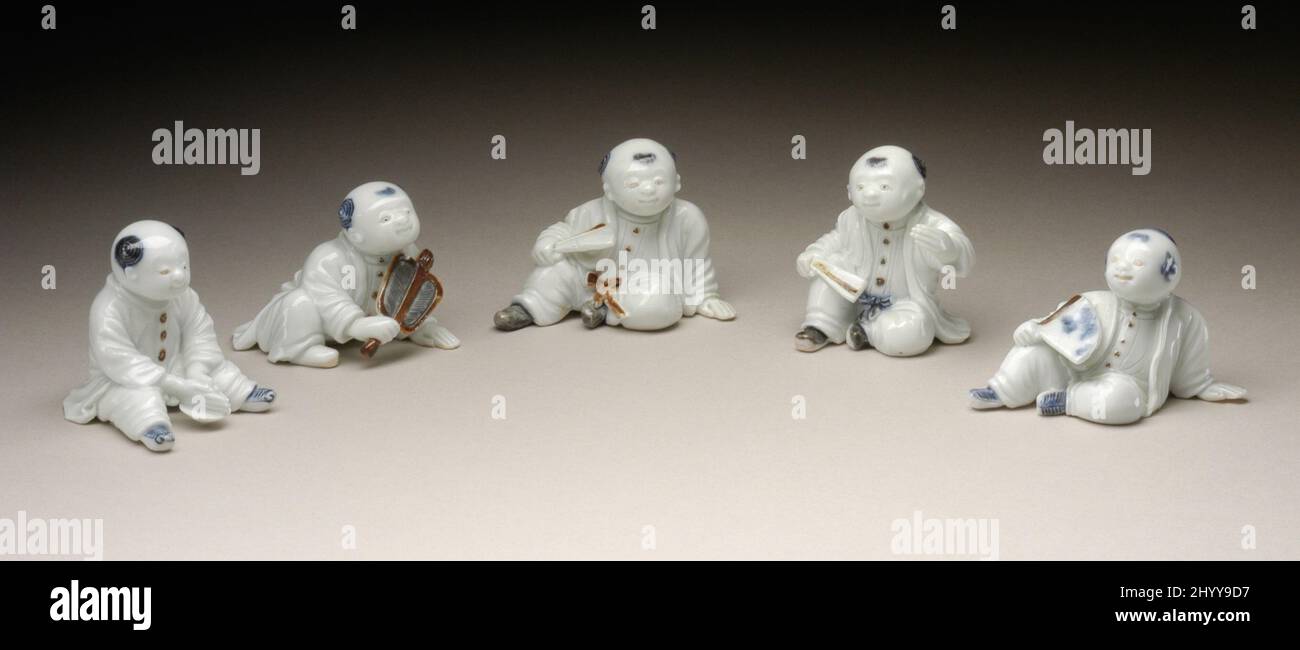 Group of Five Chinese Boy Figurines. Japan, 19th century. Ceramics ...