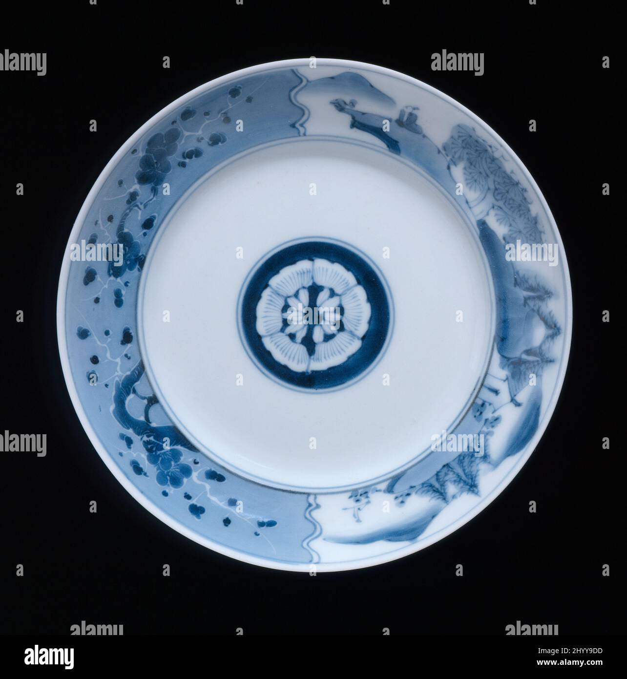 Dish with Floral and Landscape Motifs. Japan, Late 19th century ...