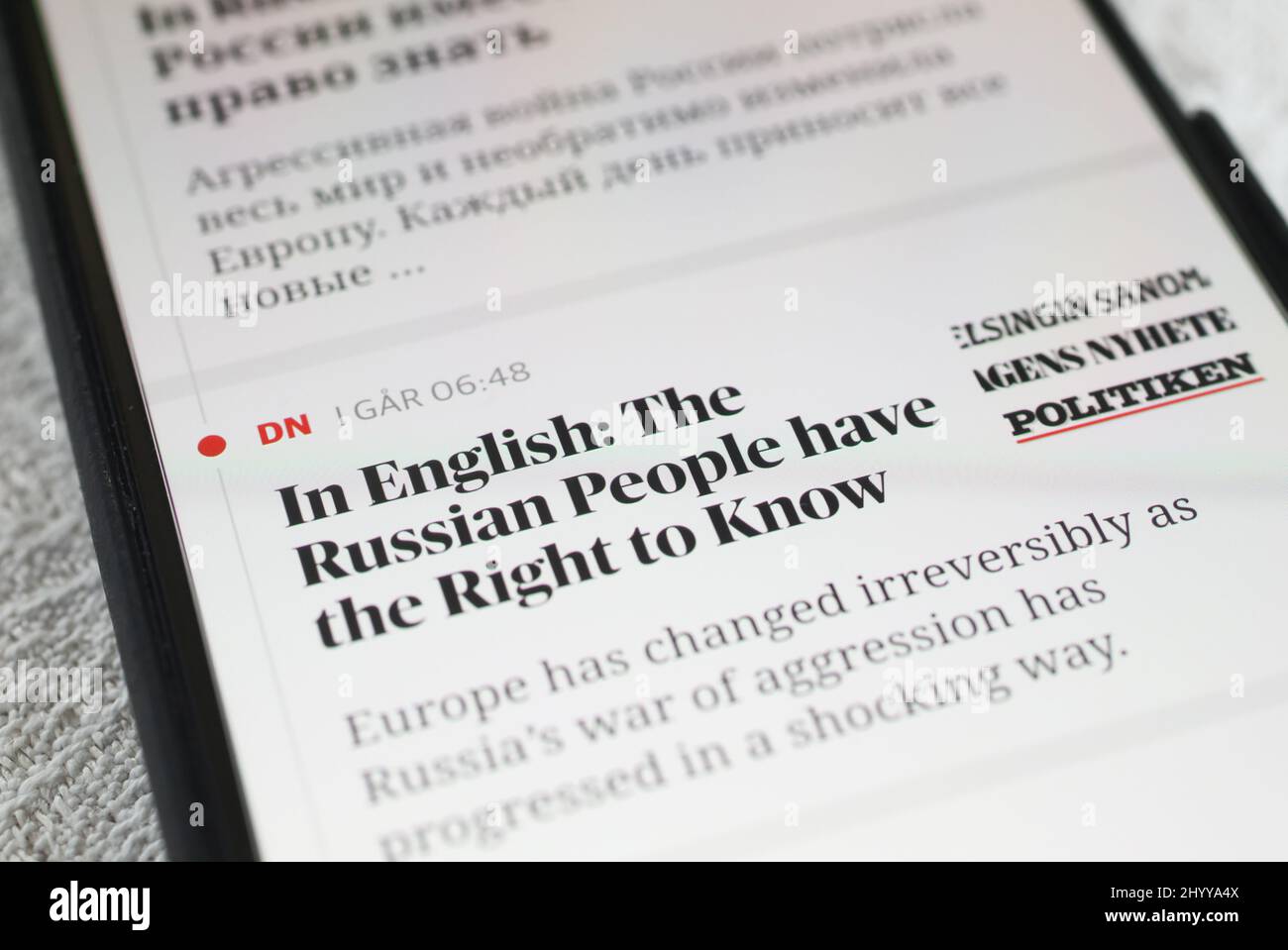 Russian newspaper articles hi-res stock photography and images - Alamy