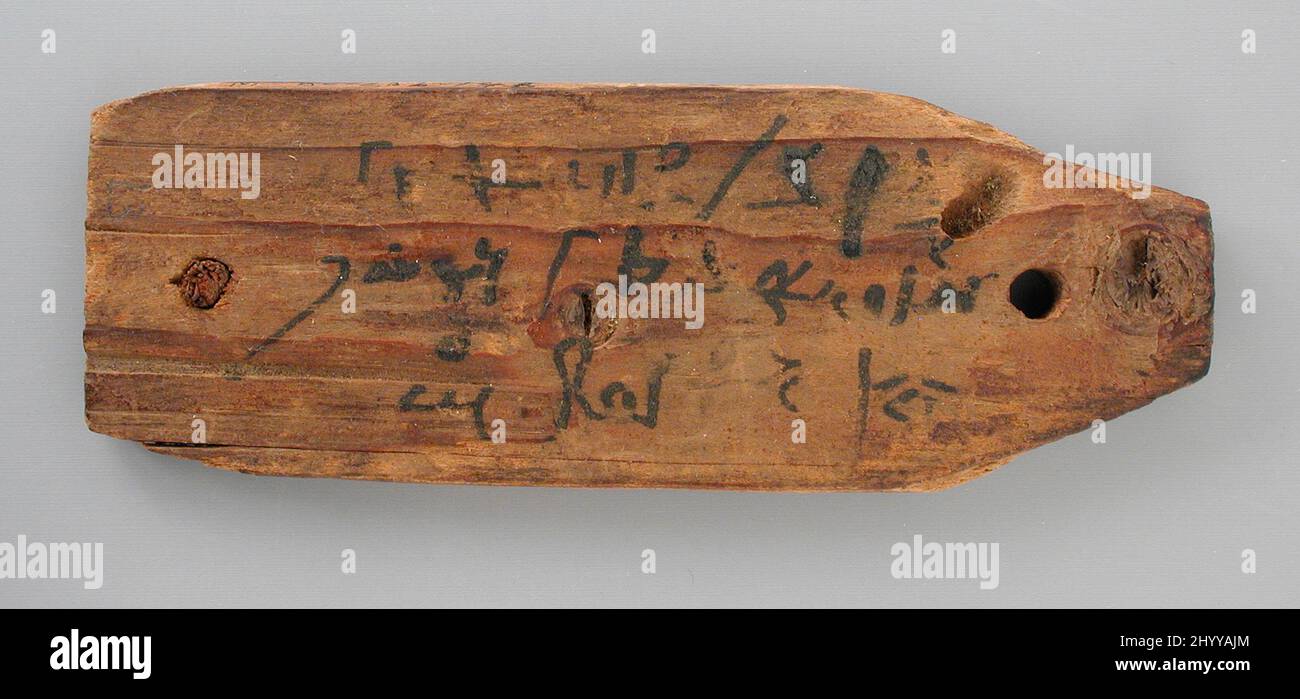 Mummy Label with Demotic Inscription. Egypt, late Ptolemaic Period ...