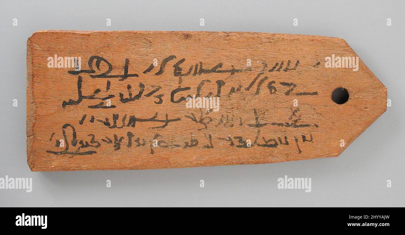Mummy Label with Demotic Inscriptions on Both Sides. Egypt, late ...